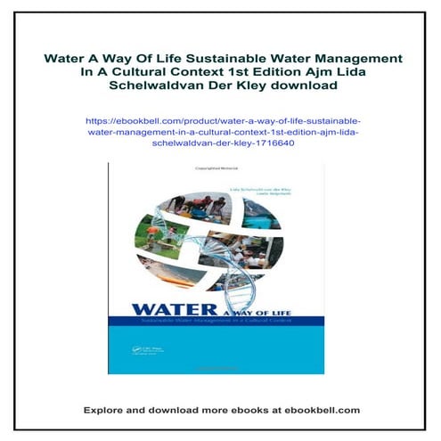 Water A Way Of Life Sustainable Water Management In A Cultural Context ...