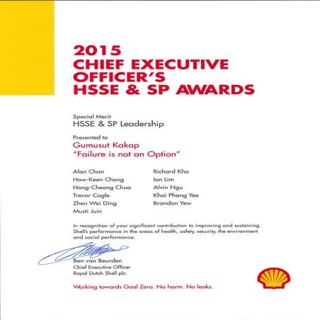 HSSE & SP Leadership Award Gumusut_Upload | PDF