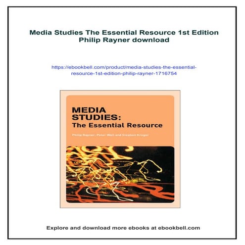 Media Studies The Essential Resource 1st Edition Philip Rayner | PDF