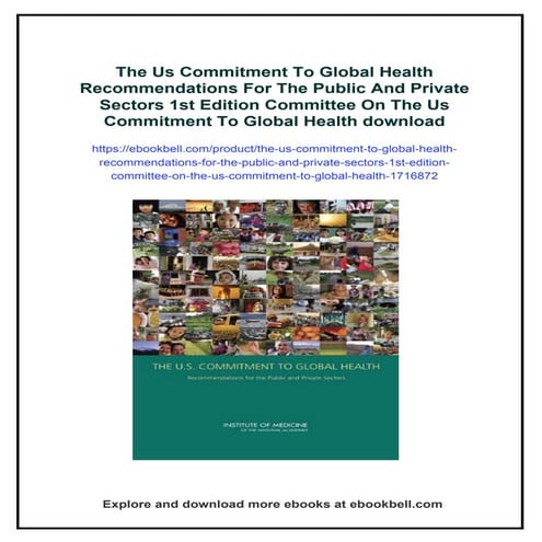 The Us Commitment To Global Health Recommendations For The Public And ...