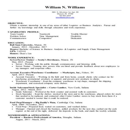 William Williams Resume | DOCX