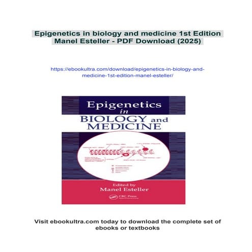 Epigenetics in biology and medicine 1st Edition Manel Esteller | PDF
