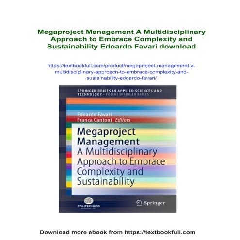 Megaproject Management A Multidisciplinary Approach to Embrace Complexity and Sustainability ...