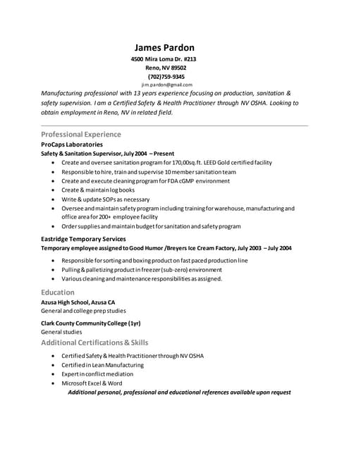 Robert Wolfe. worker resume April 12 | DOCX