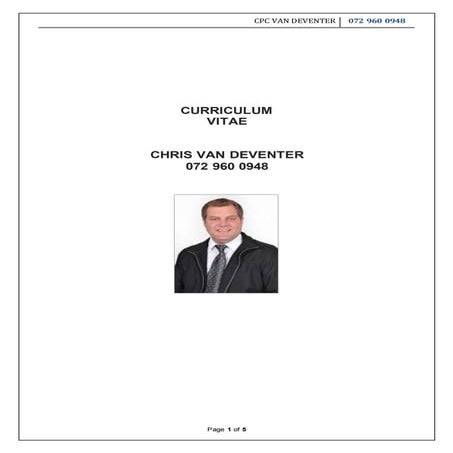 CV Chris van Deventer Jan 2015 ver2 docx | DOCX