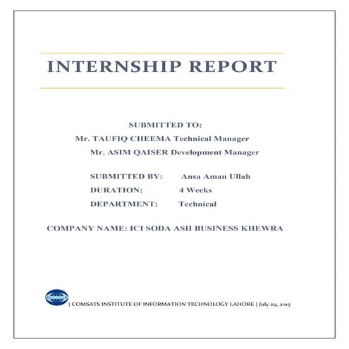 Internship Report-Ansa Aman | PDF