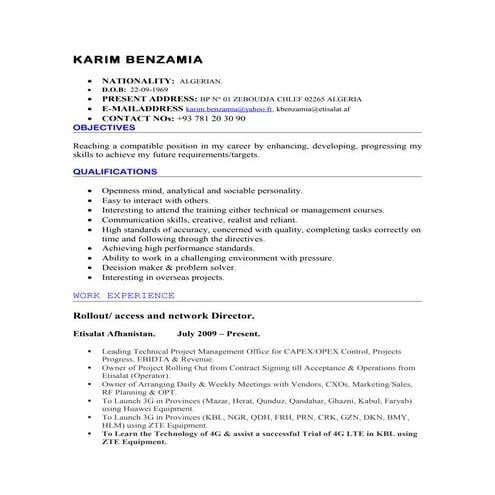 Resume Karim | DOC | Civil Engineering Industry | Industries