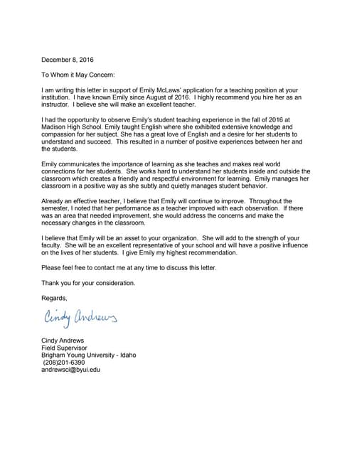 Recomendation Letter | DOCX