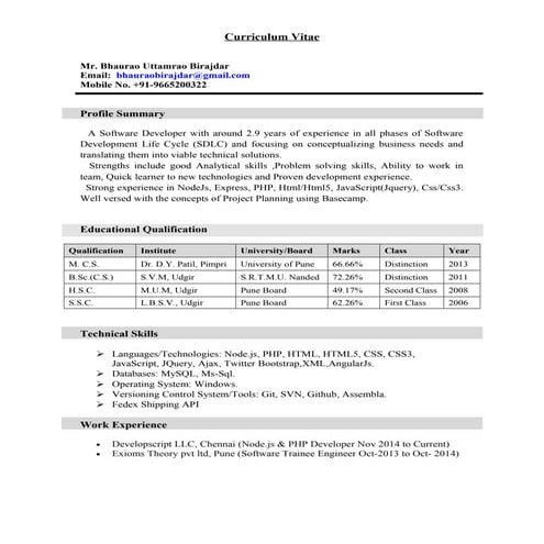 Web Developer - Fully Editable ATS Resume Template.docx