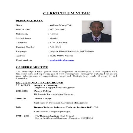 willy CV + pic 2015 | PDF