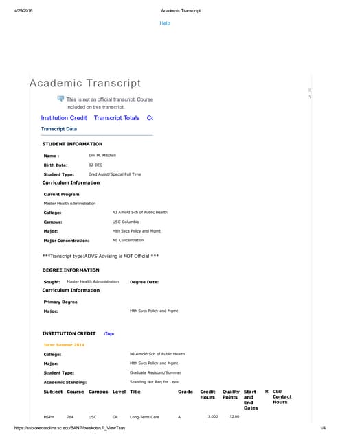 denise l kalbach transcript | PPT