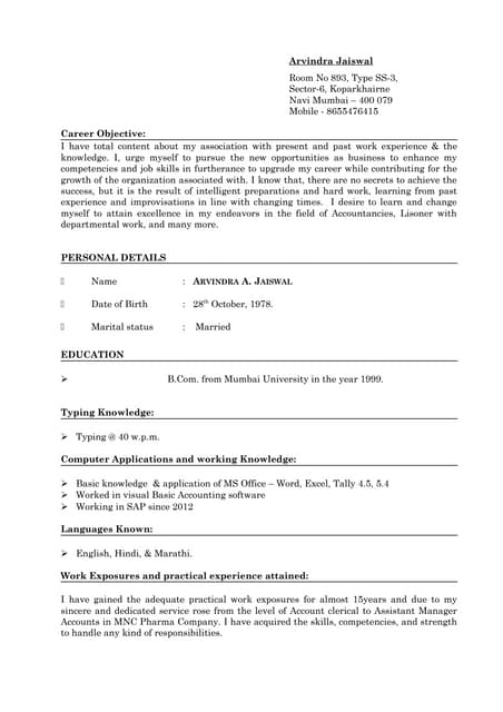 Resume_Arvindra Jaiswal | PDF Resume_Arvindra Jaiswal | PDF