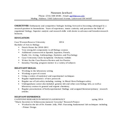Nesreen Jawhari Resume 2015 | DOCX