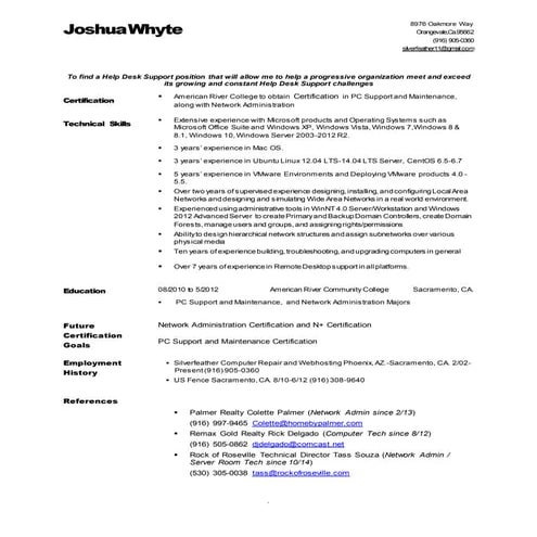 Joshua Whyte Resume | PDF