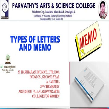 (85) types of letters and memo ppt ah authors | PPT