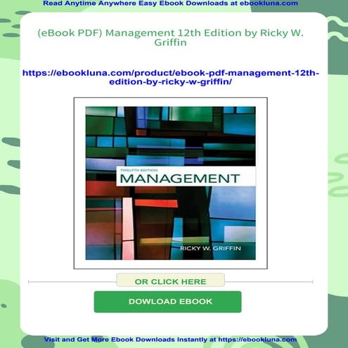 (eBook PDF) Management 12th Edition by Ricky W. Griffin | PDF