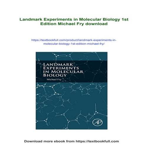 Landmark Experiments in Molecular Biology 1st Edition Michael Fry | PDF