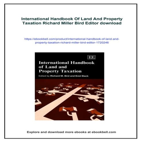 International Handbook Of Land And Property Taxation Richard Miller ...
