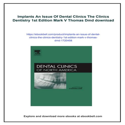 Implants An Issue Of Dental Clinics The Clinics Dentistry 1st Edition ...