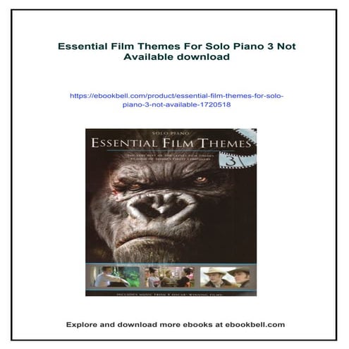 Essential Film Themes For Solo Piano 3 Not Available | PDF