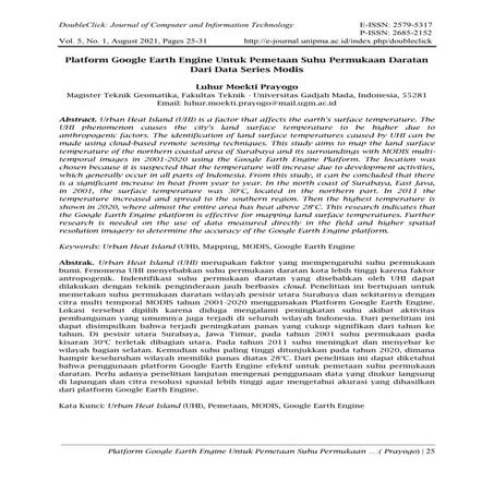 Platform Google Earth Engine Untuk Pemetaan Suhu Permukaan Daratan Dari ...