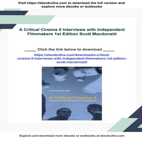 A Critical Cinema 5 Interviews with Independent Filmmakers 1st Edition ...