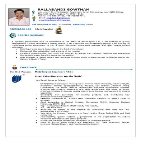 CV GOWTHAM | PDF