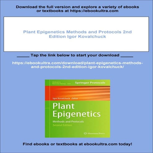 Plant Epigenetics Methods and Protocols 2nd Edition Igor Kovalchuck | PDF
