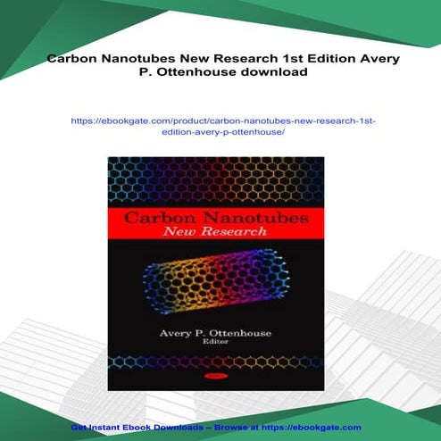 Carbon Nanotubes New Research 1st Edition Avery P. Ottenhouse | PDF