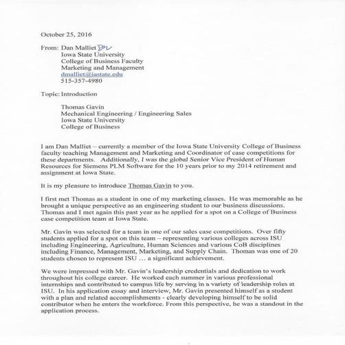 ISU CoB Letter of Reference | PDF