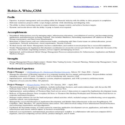 Robin White Resume 10-19-16 | DOCX