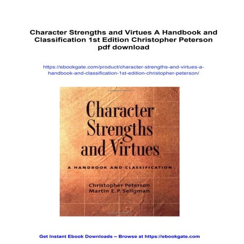 character strengths and its classification in positive psychology | PPTX