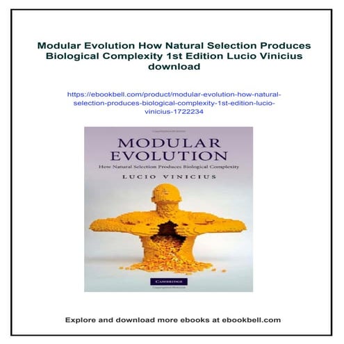 Modular Evolution How Natural Selection Produces Biological Complexity 1st Edition Lucio ...