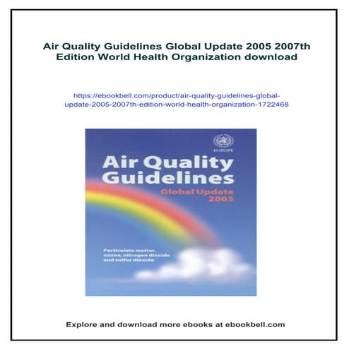 Air Quality Guidelines Global Update 2005 2007th Edition World Health ...