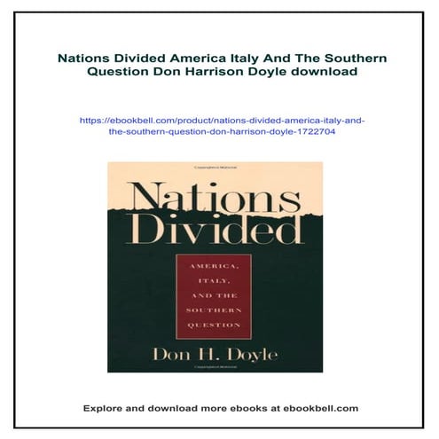 Nations Divided America Italy And The Southern Question Don Harrison ...