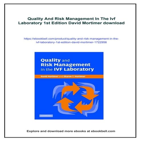 Quality And Risk Management In The Ivf Laboratory 1st Edition David ...