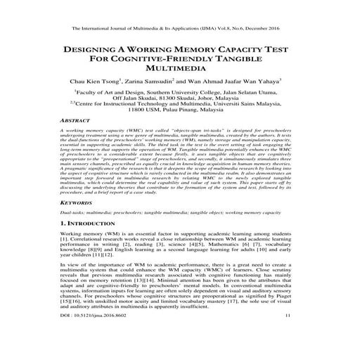DESIGNING A WORKING MEMORY CAPACITY TEST FOR COGNITIVE-FRIENDLY ...