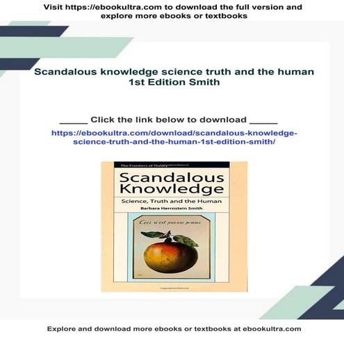 Scandalous knowledge science truth and the human 1st Edition Smith | PDF