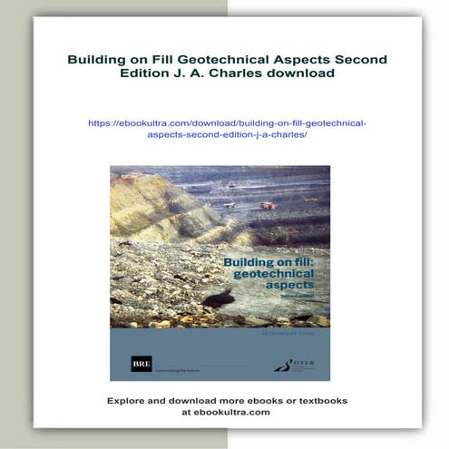 Building on Fill Geotechnical Aspects Second Edition J. A. Charles | PDF
