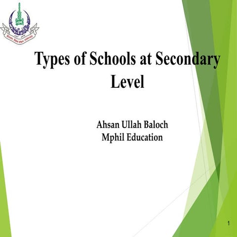 Types of Schools at Secondary Level-8624 | PPT