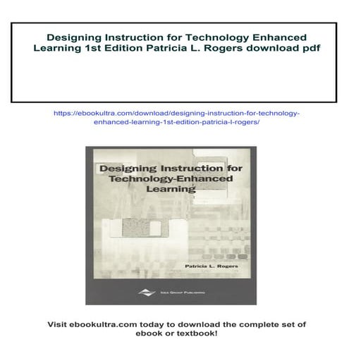 Designing Instruction for Technology Enhanced Learning 1st Edition ...