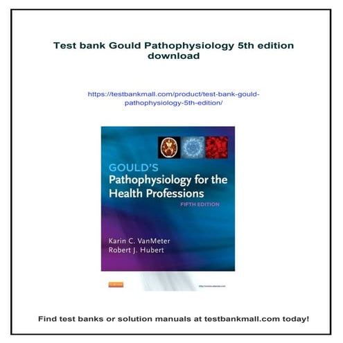 Test bank Gould Pathophysiology 5th edition | PDF