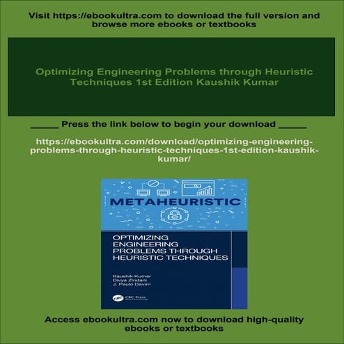 Optimizing Engineering Problems through Heuristic Techniques 1st Edition Kaushik Kumar | PDF