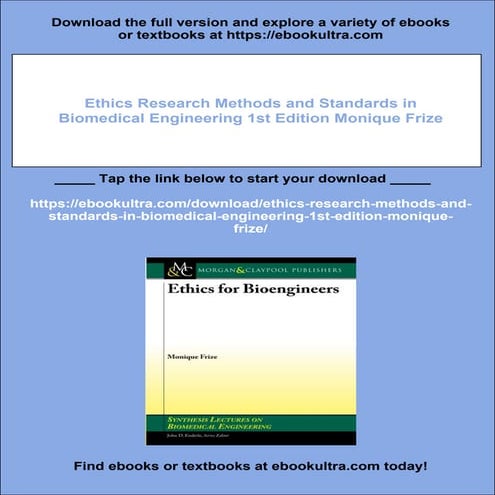 Ethics Research Methods and Standards in Biomedical Engineering 1st ...