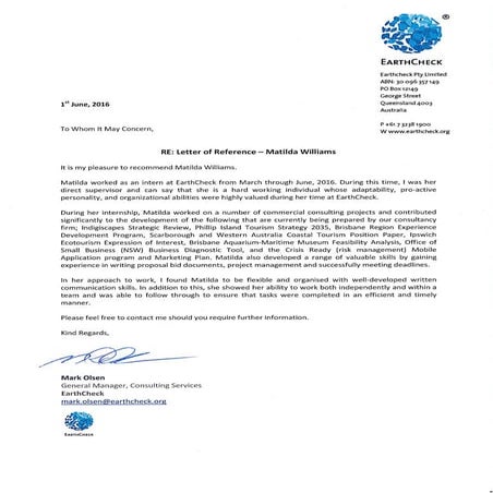 REFERENCE FROM EARTHCHECK | PDF