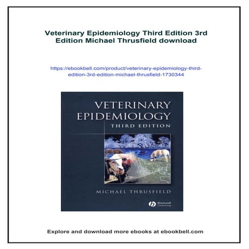 Veterinary Epidemiology Third Edition 3rd Edition Michael Thrusfield | PDF