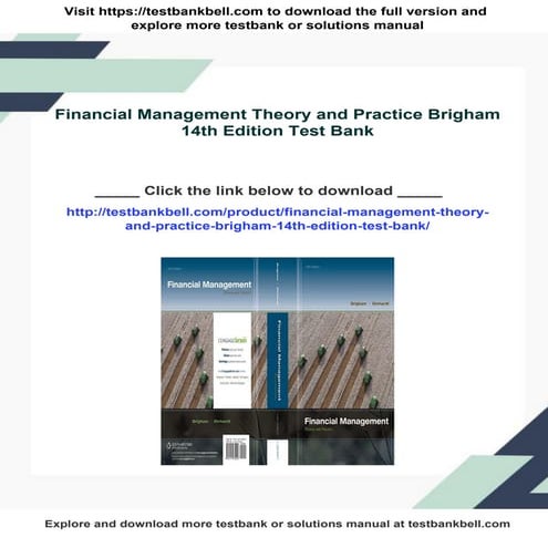 Financial Management Theory and Practice Brigham 14th Edition Test Bank ...