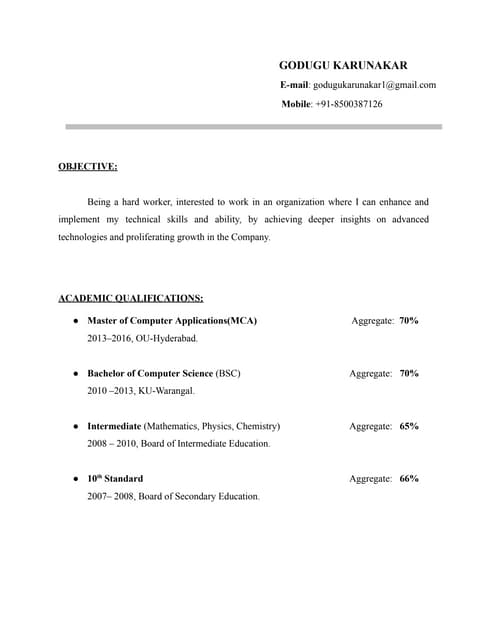 karthikeyan resume | DOCX