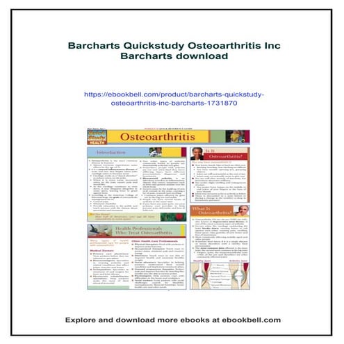 Barcharts Quickstudy Osteoarthritis Inc Barcharts | PDF