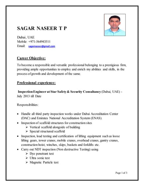 LEEA -LIFTING INSPECTION ENGINEER CV | DOCX